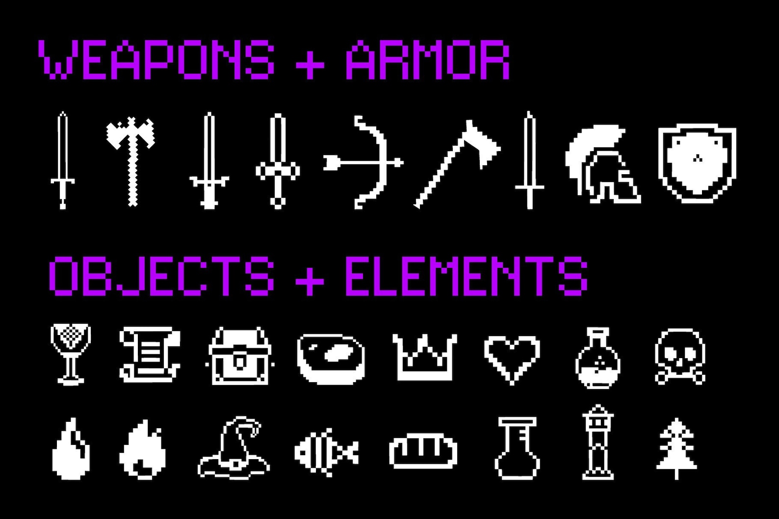 Fantasy Pixel Icon Pack, 8-bit Art Icon Pack, Dungeons & Dragons Icon ...