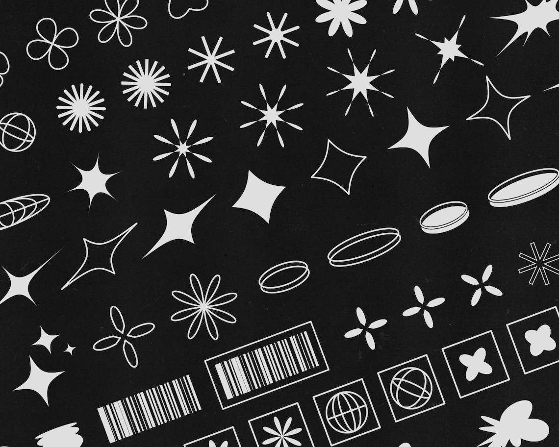 Y2K Vector Icons: Streetwear Shapes Bundle (SVG, PNG Digital Download ...