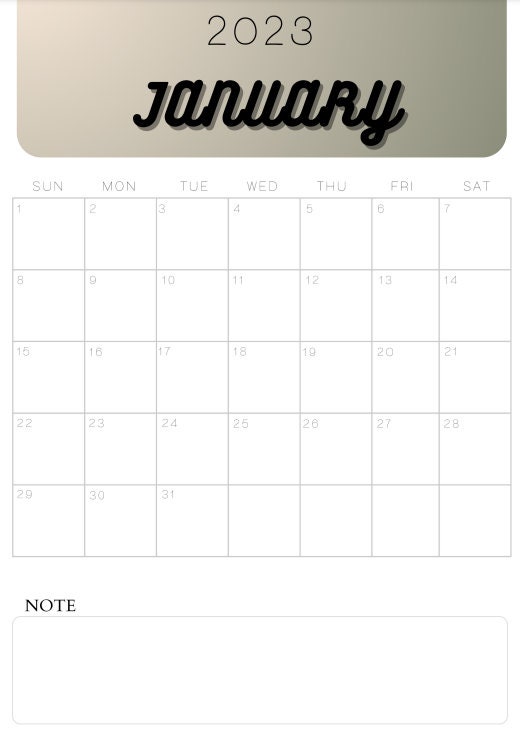 Calendar 2023, 2024 | Printable, Downloadable | A4, A3 | Simple ...