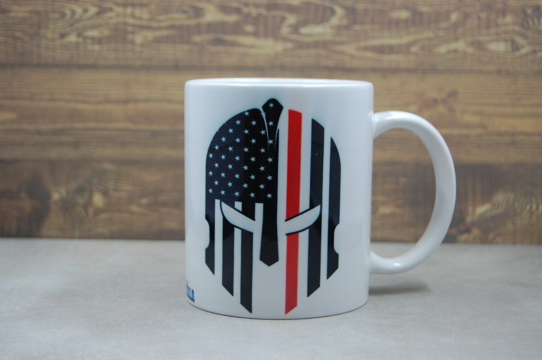Thin Red Line Coffee Mug; Firefighter Coffee Mug; Inspirational ...