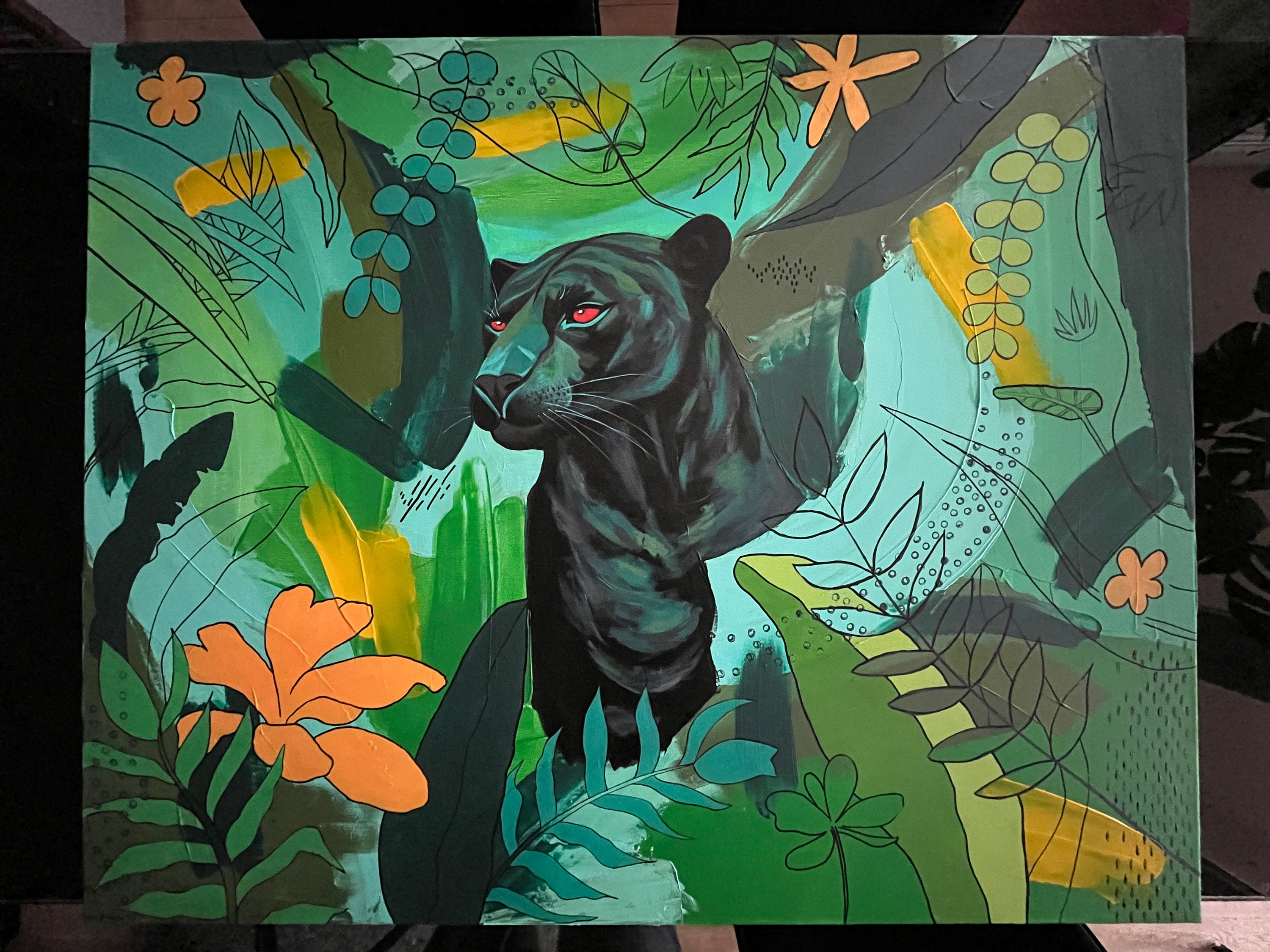 Canvas Painting puma 100x80 Cm - Etsy