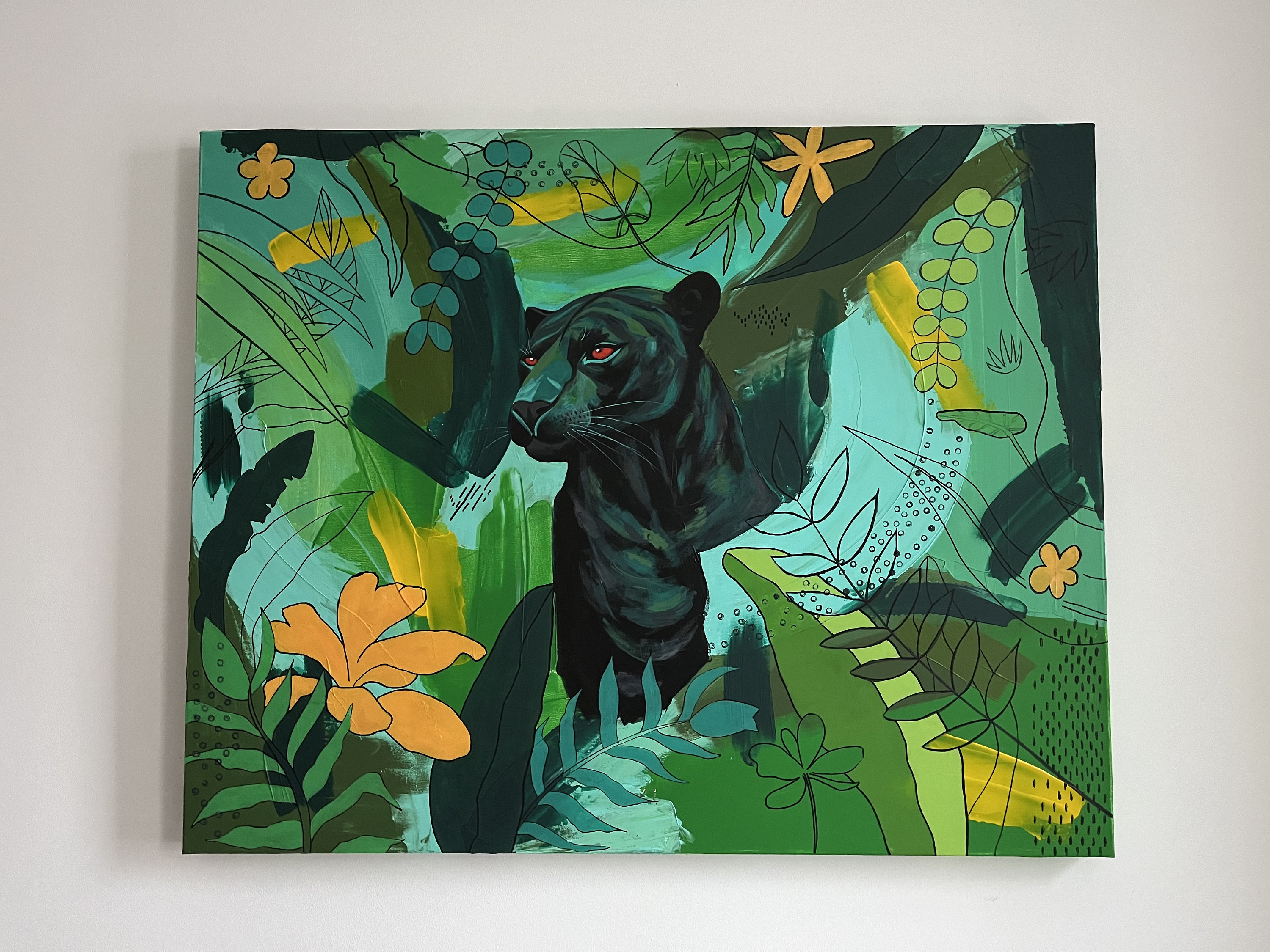 Canvas Painting puma 100x80 Cm - Etsy