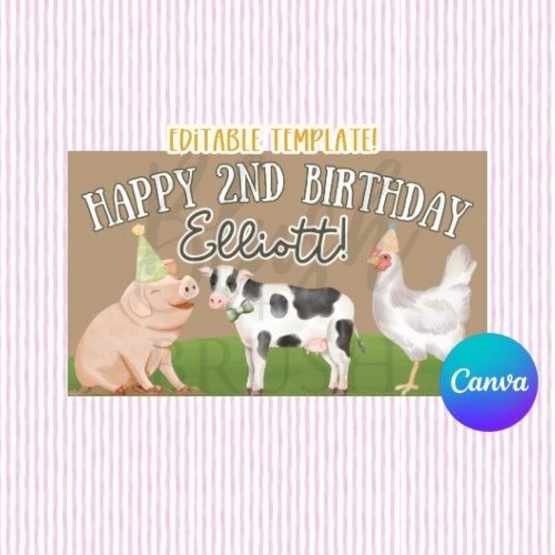Farm Animals Banner Mockup - Etsy