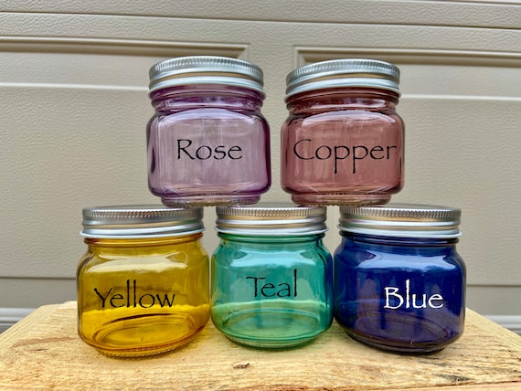 Colored Glass Storage Jars