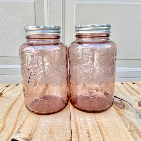 Pink Mason Jars - Etsy