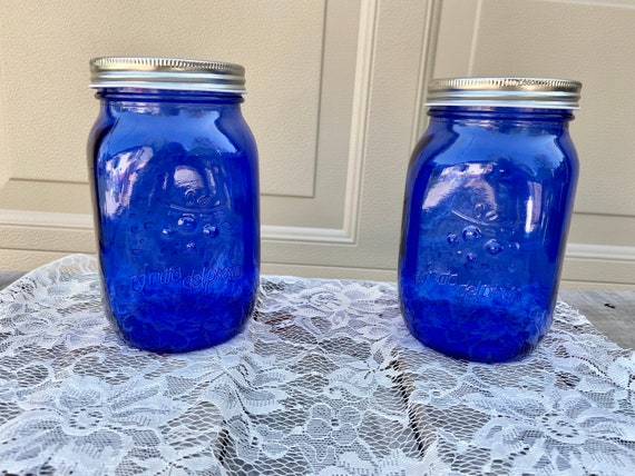 Blue Wide Mouth Jars