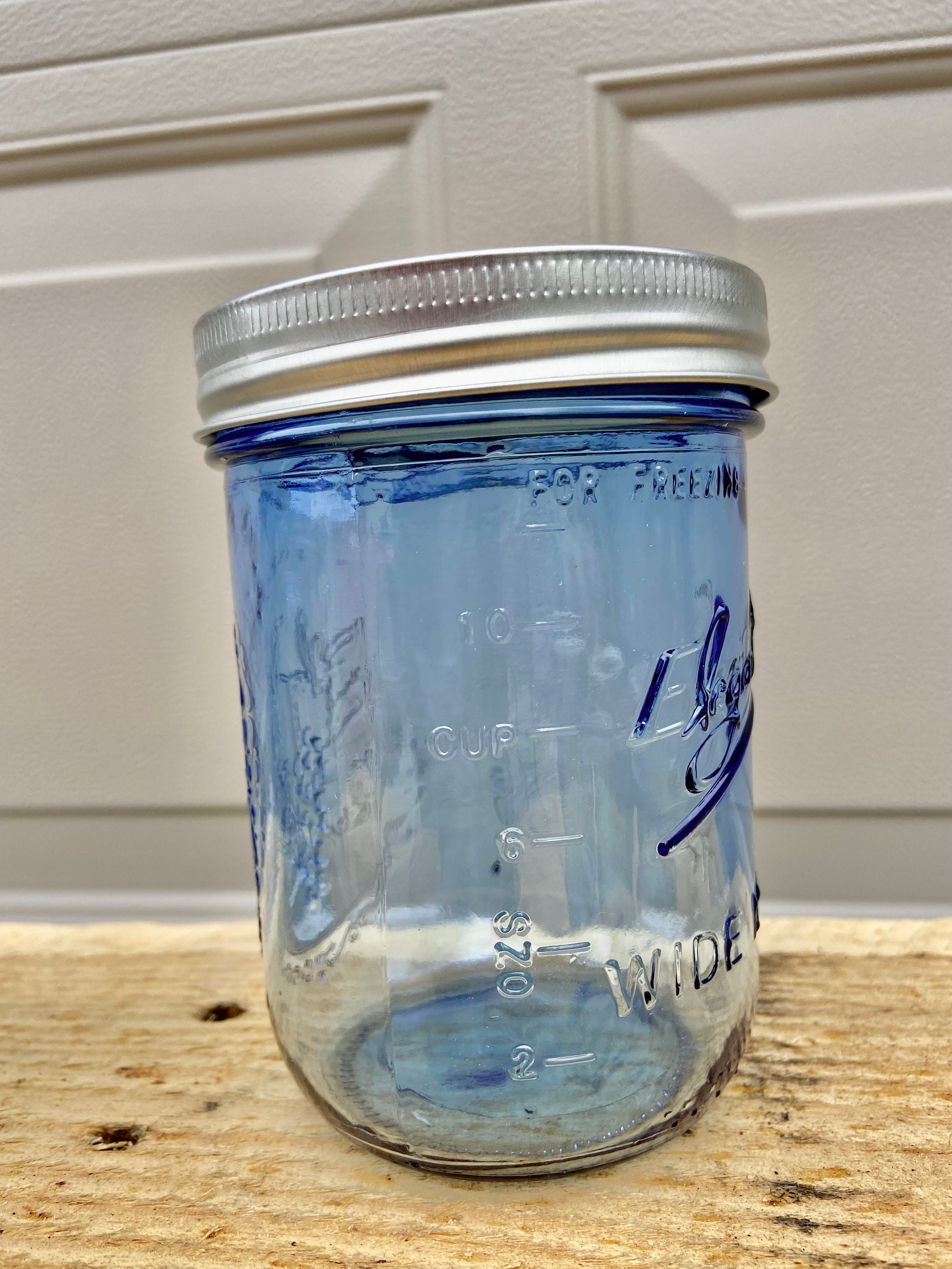 Blue Mason Jar WIDE Mouth PINT Vintage Style Jars Limited - Etsy