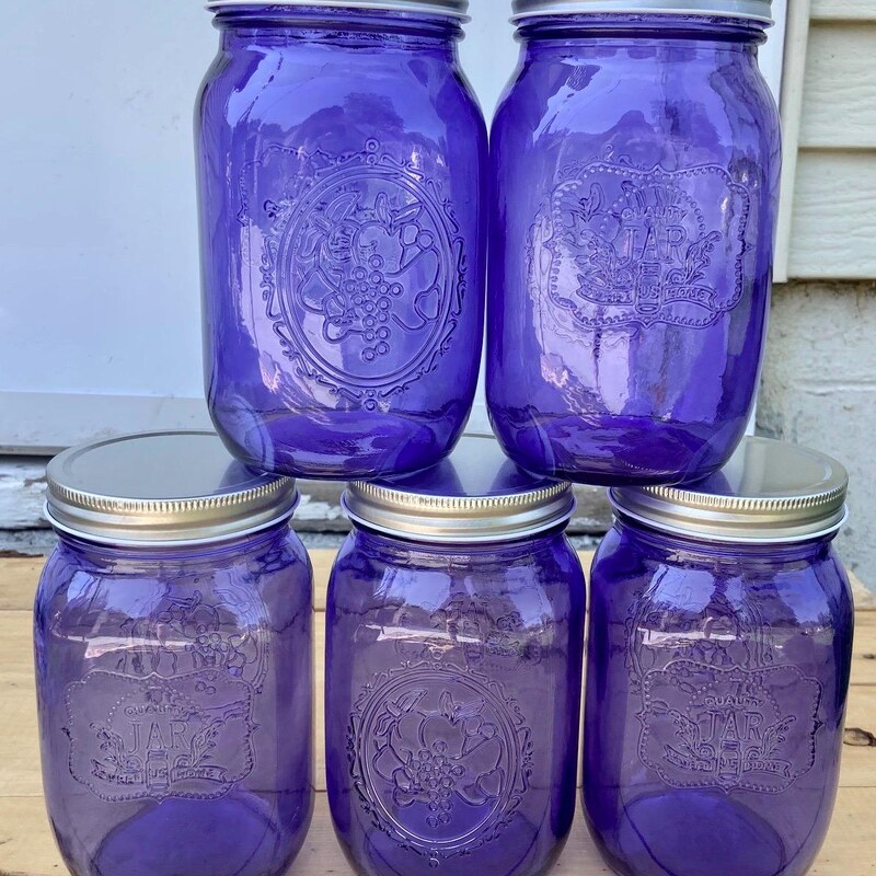 Purple Mason Jars - Etsy