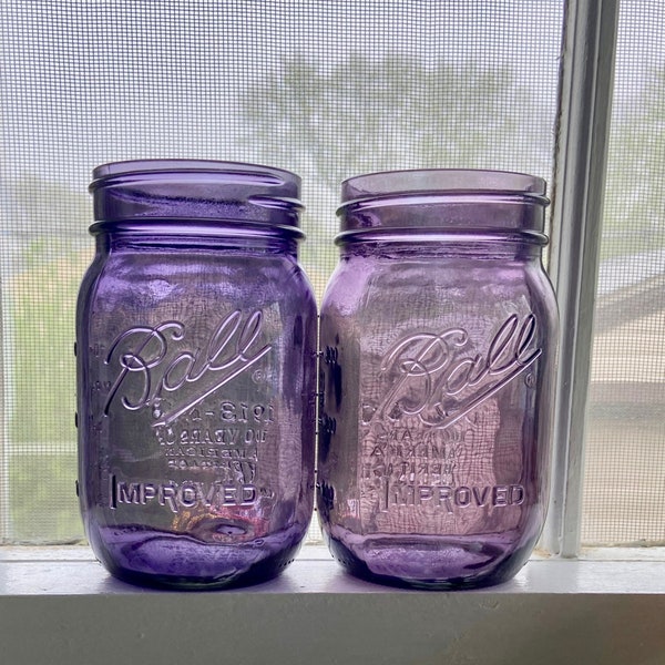 Purple Mason Jars - Etsy