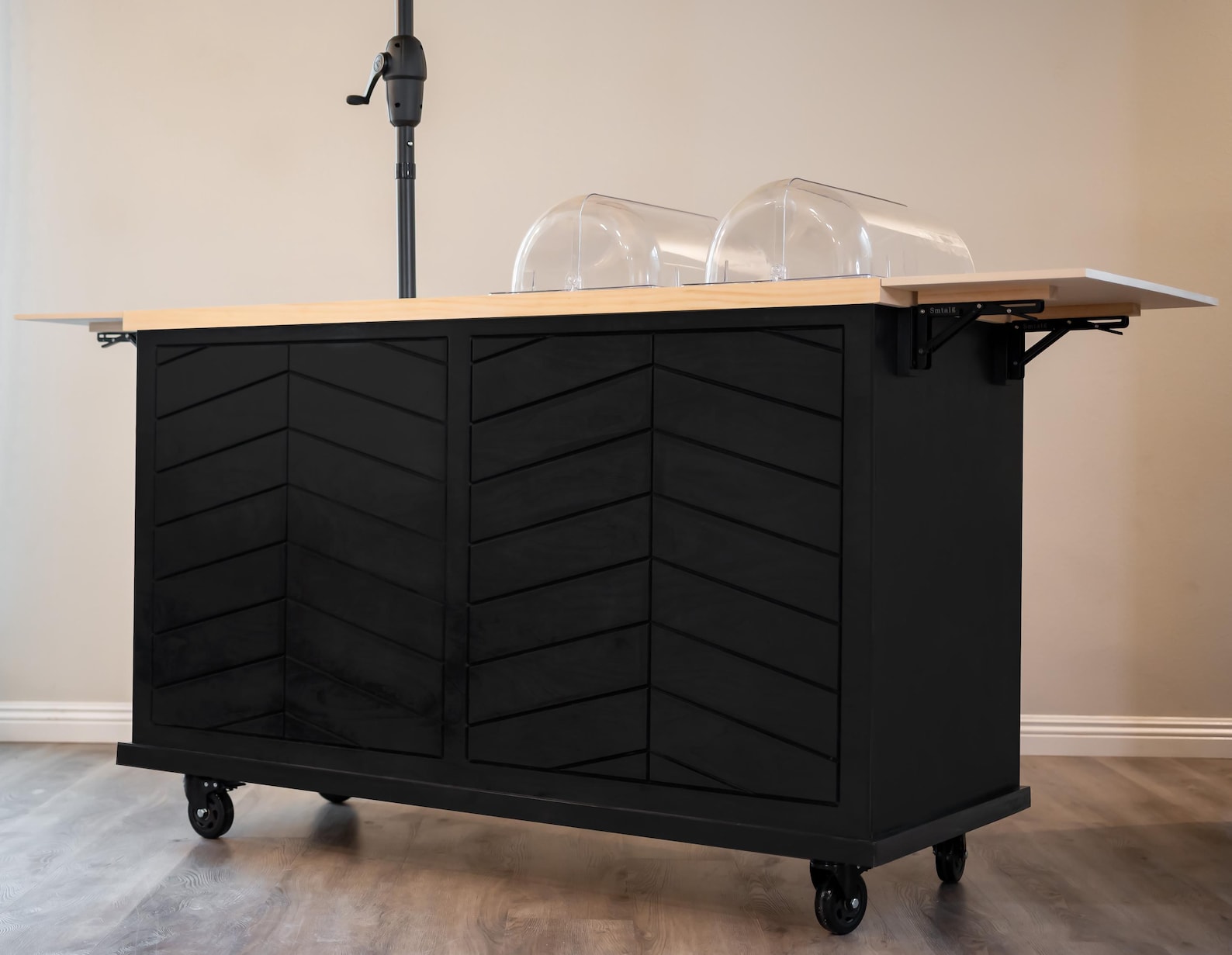 Chevron Food Cart – 7 Ft Portable Serving Bar With Fold-out Shelves - Etsy
