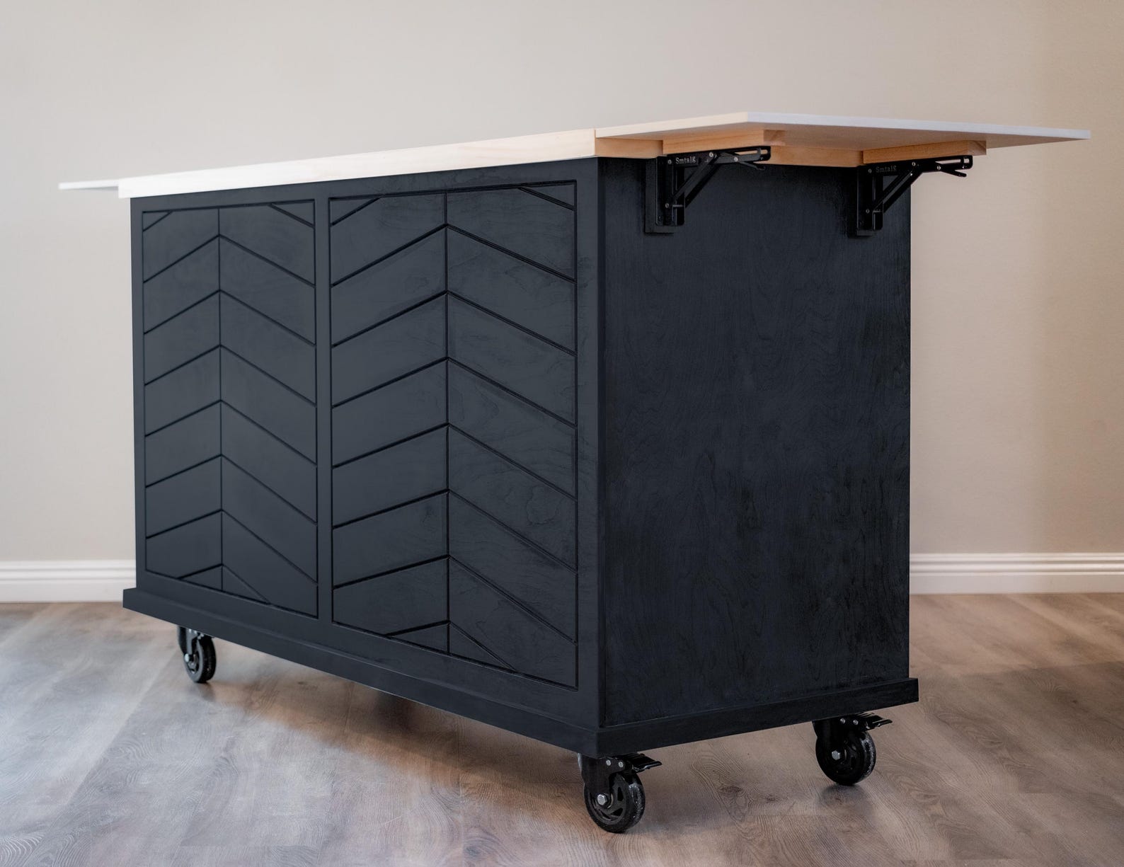 Chevron Food Cart – 7 Ft Portable Serving Bar With Fold-out Shelves - Etsy