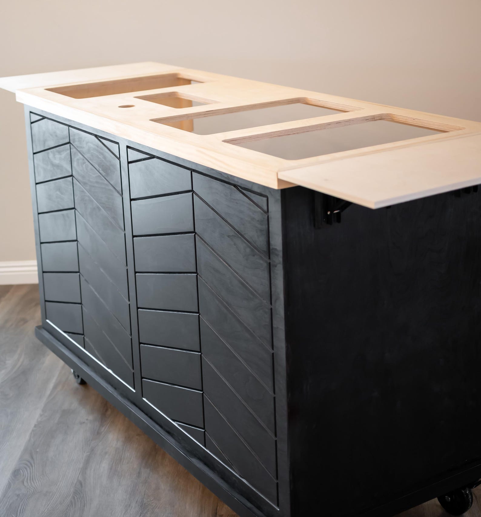Chevron Food Cart – 7 Ft Portable Serving Bar With Fold-out Shelves - Etsy