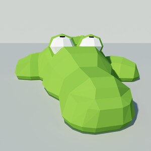 DIY Paper Craft Crocodile, Low Poly Animal, 3D PDF Digital Template ...