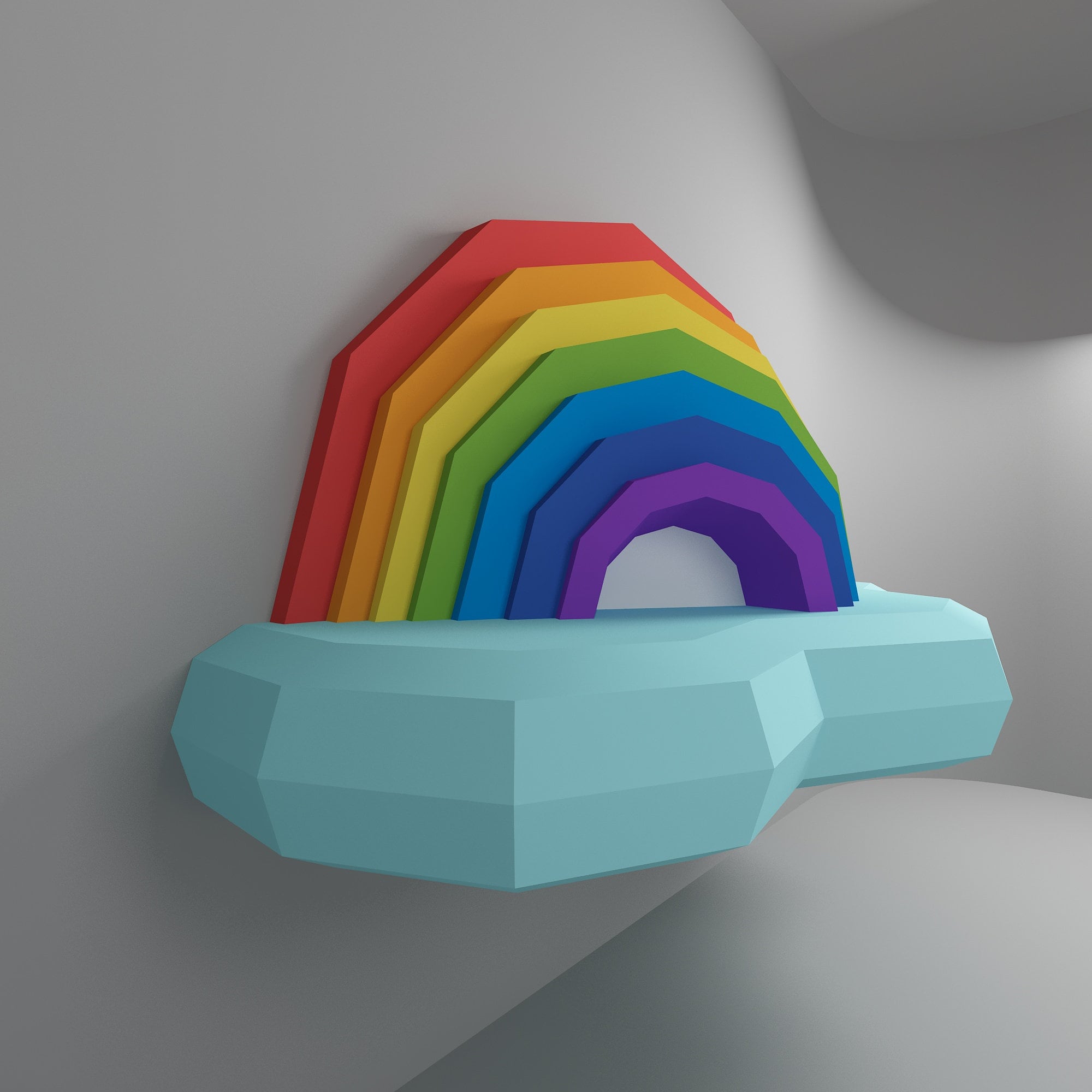 DIY Papercraft Rainbow, Low Poly Decor, Origami Paper Rainbow, DIY ...
