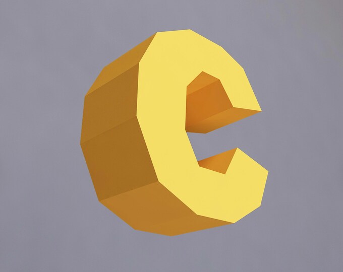 D Low Poly Papercraft, 3d Letter D, Alphabet D, 3D Lyric, Papercraft ...