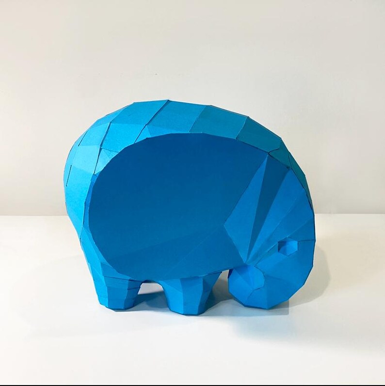Papercraft Elephant, Low Poly Animals,3d DIY Template, Cute Elephant ...