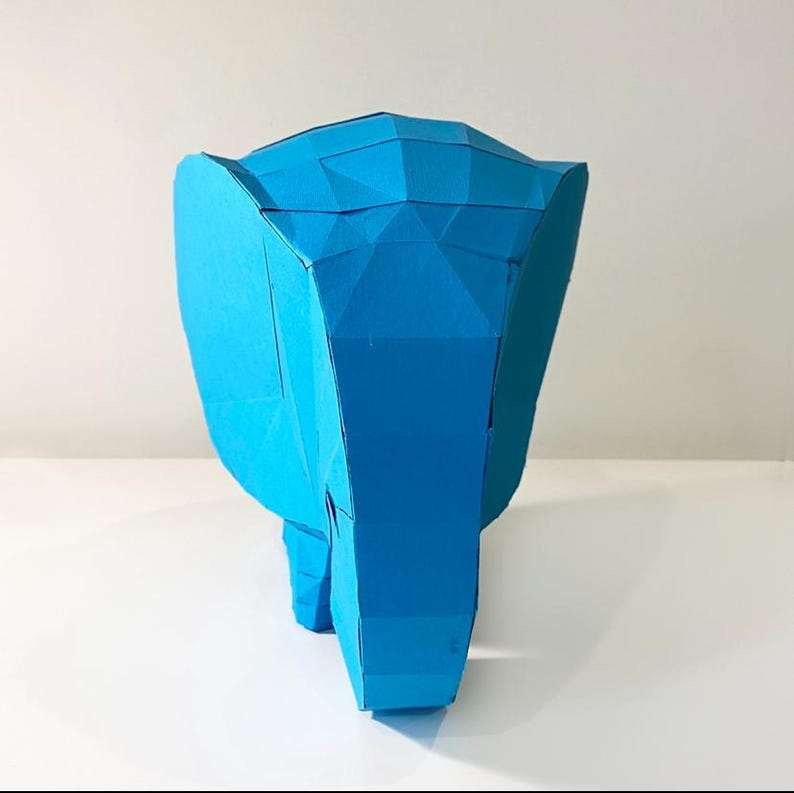 Papercraft Elephant, Low Poly Animals,3d DIY Template, Cute Elephant ...