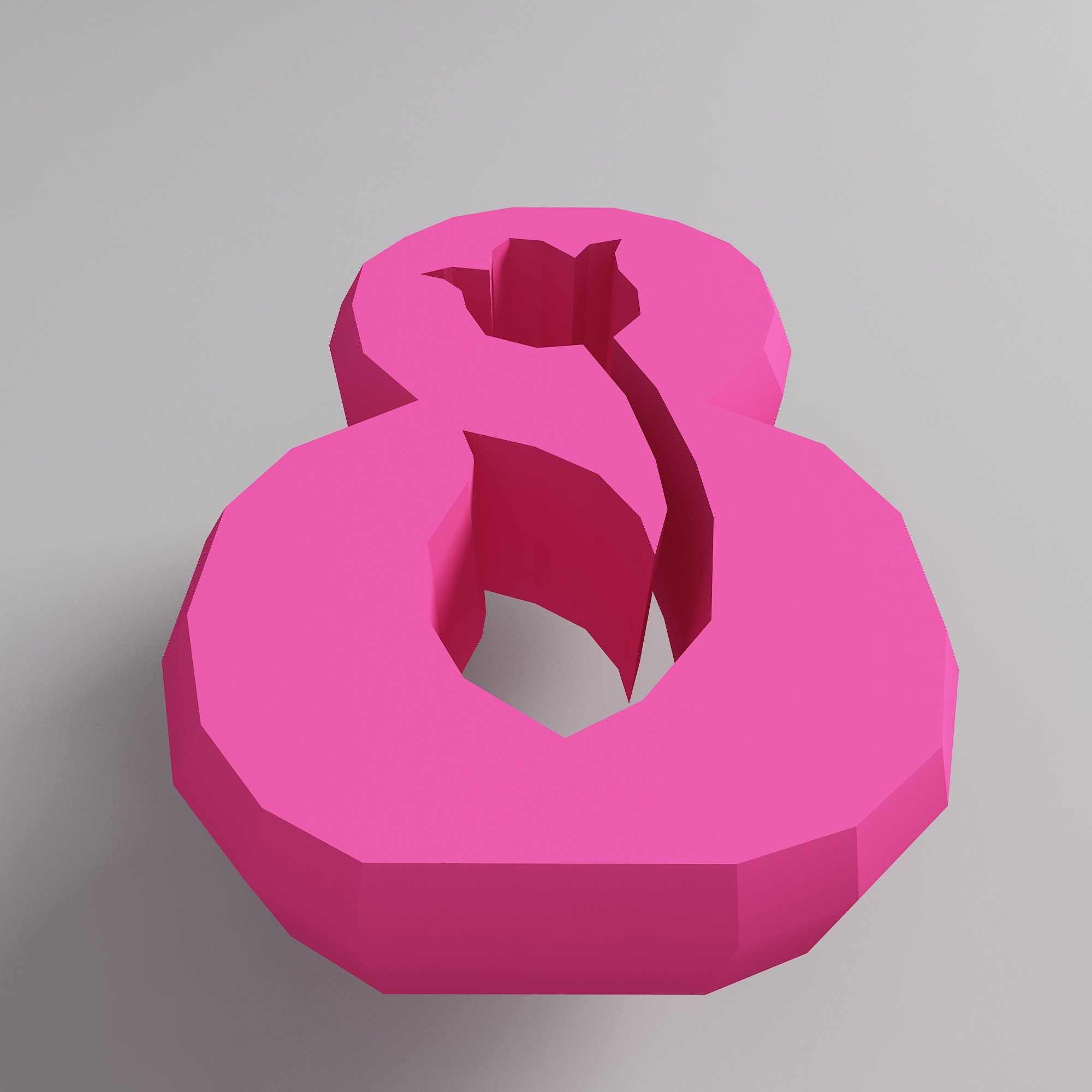 Low Poly Paper Craft, 3D Number 8, Womans Day Gift, Low Poly 8, PDF ...