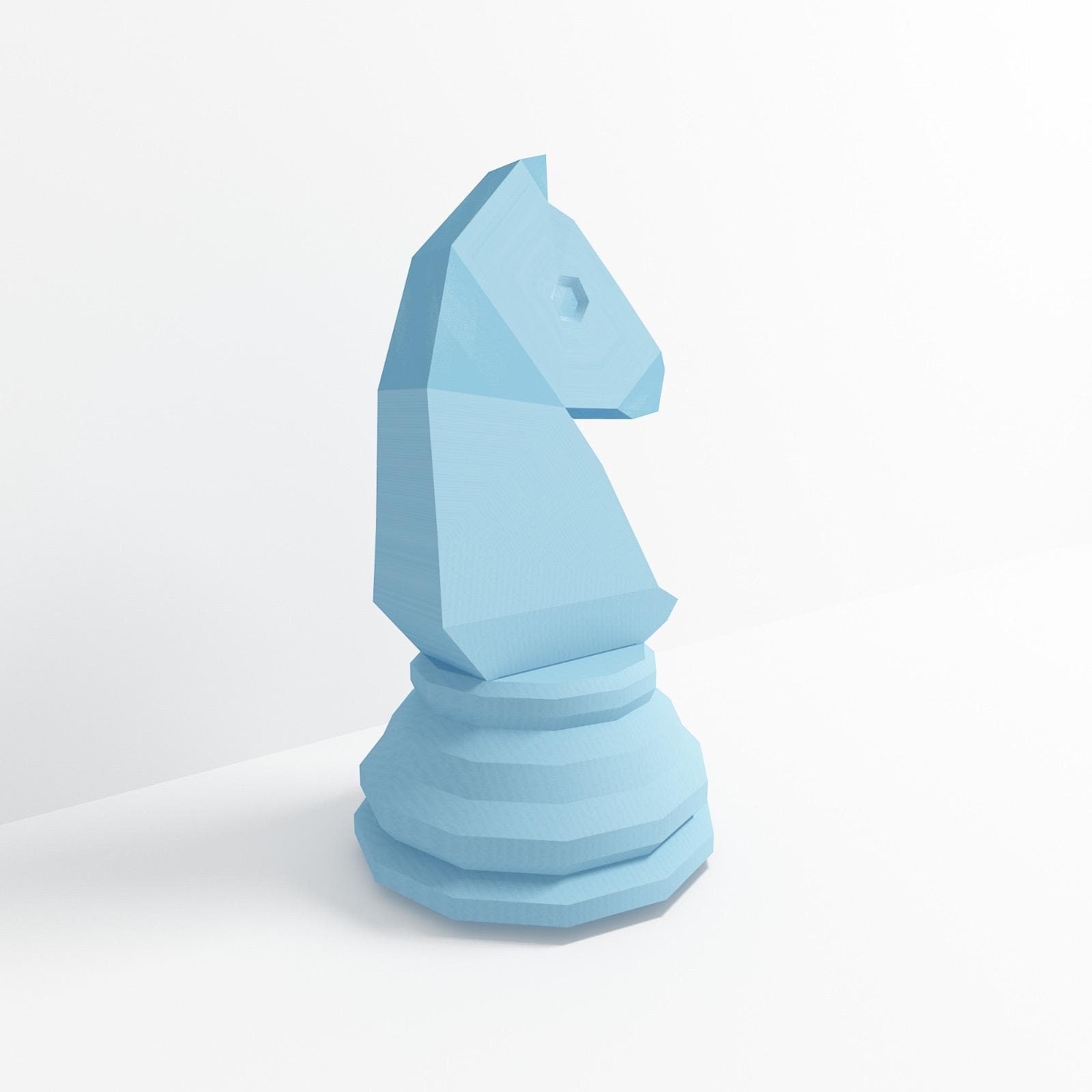 Chess Piece, Chess Knight, Low Poly Papercraft Knight, DIY Sculpture ...