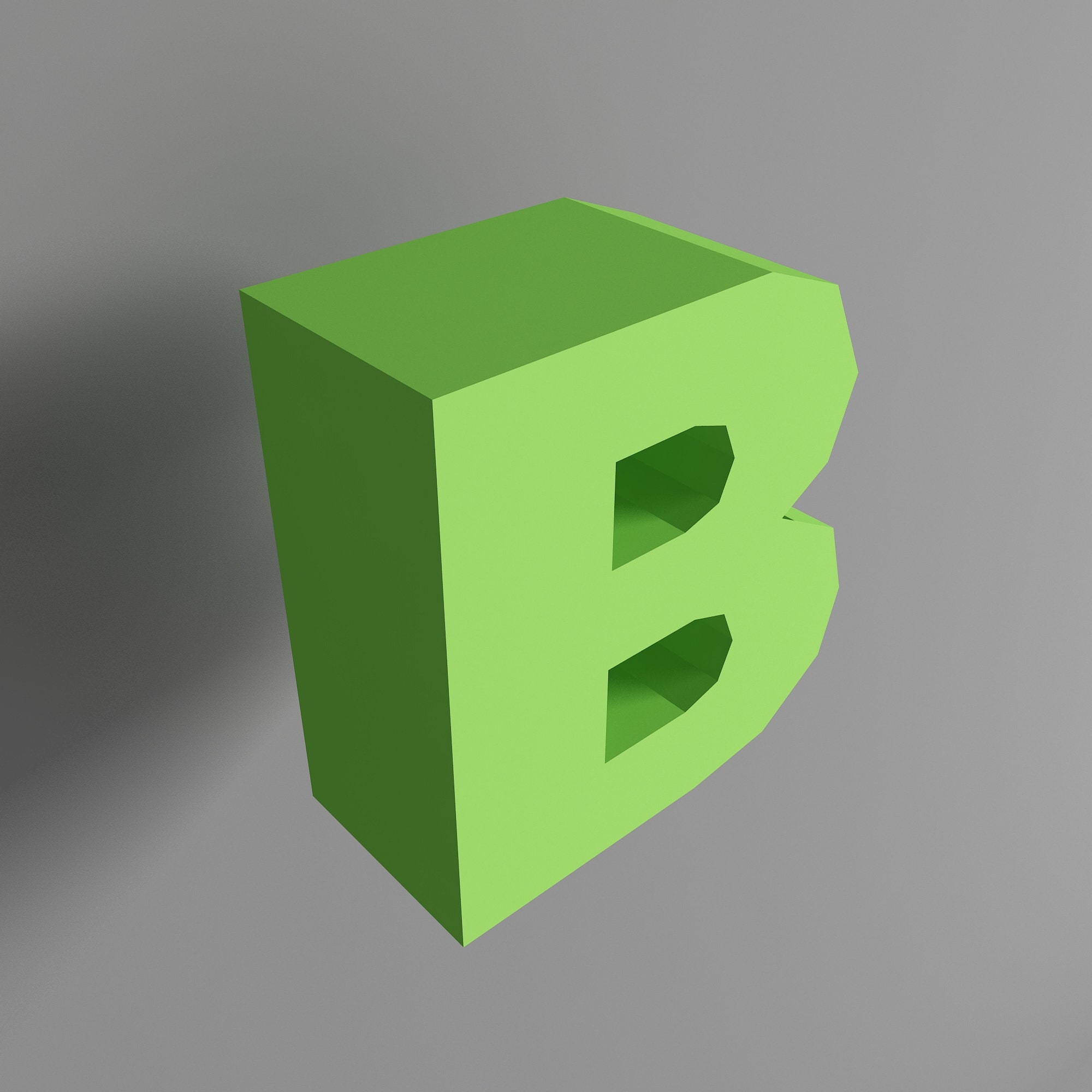 Low Poly Paper Craft, 3D Letter B, Paper Craft Letters, Low Poly ...