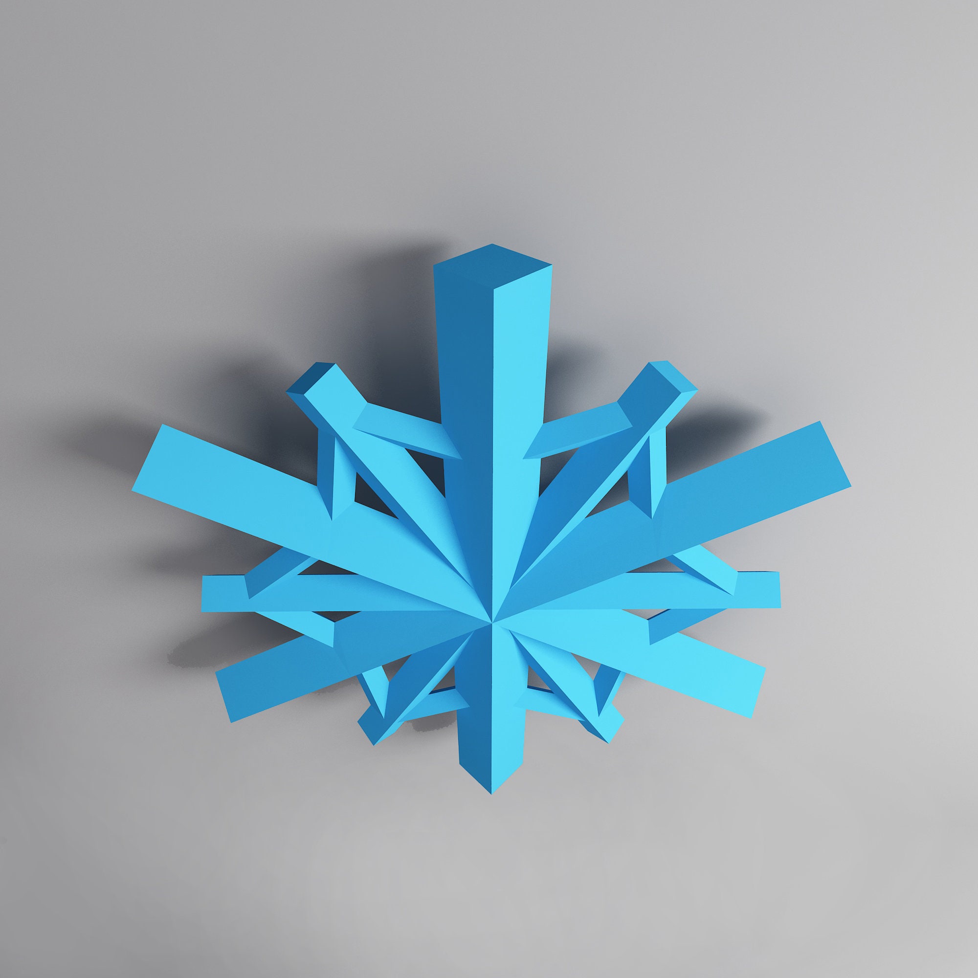 Papercraft Low Poly Snowflake, DIY Pepakura Template, 3d Poligonal ...