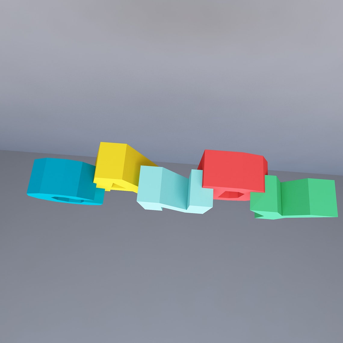 Low Poly Paper Craft, Word Candy 3D, Paper Craft Letters, Low Poly ...