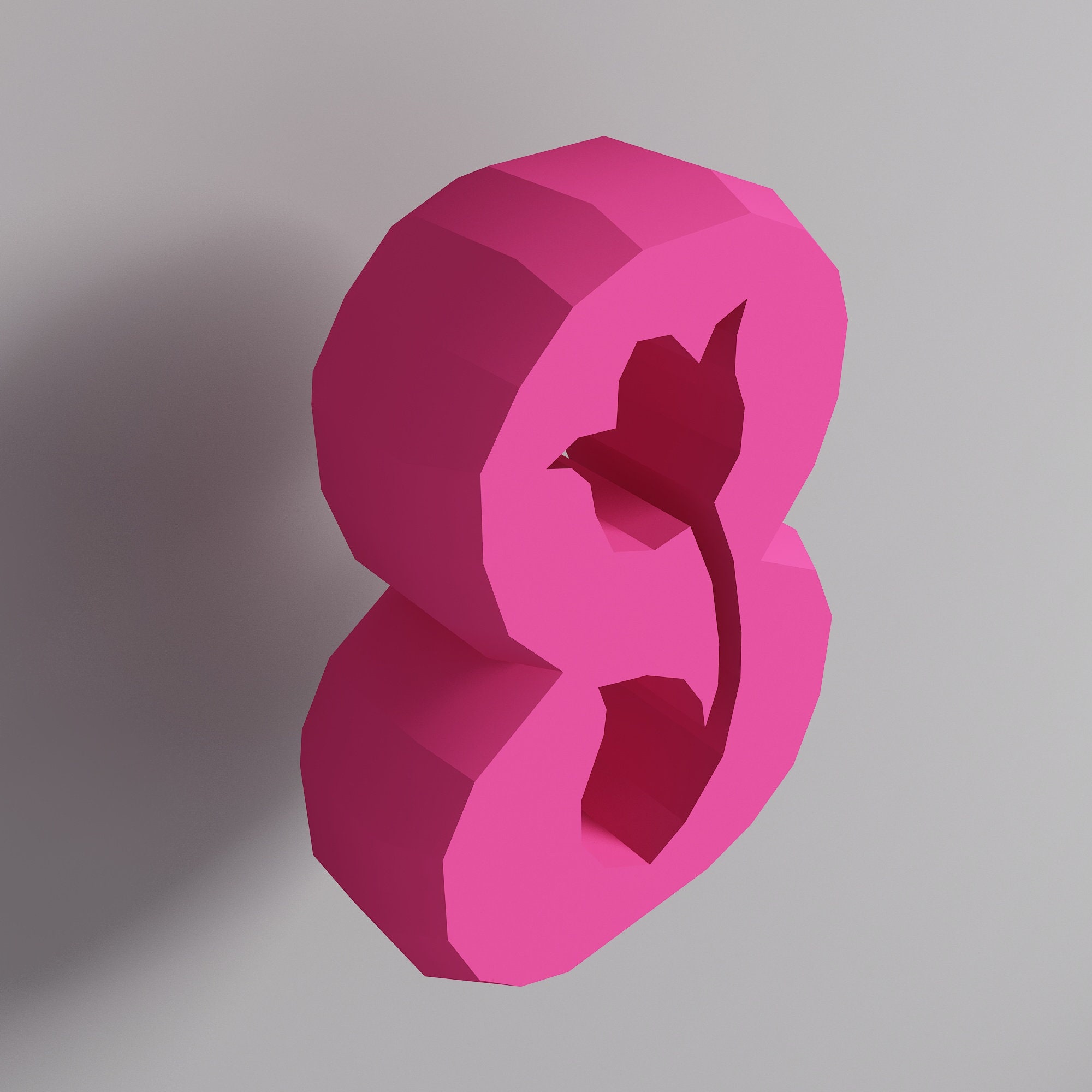 Low Poly Paper Craft, 3D Number 8, Womans Day Gift, Low Poly 8, PDF ...