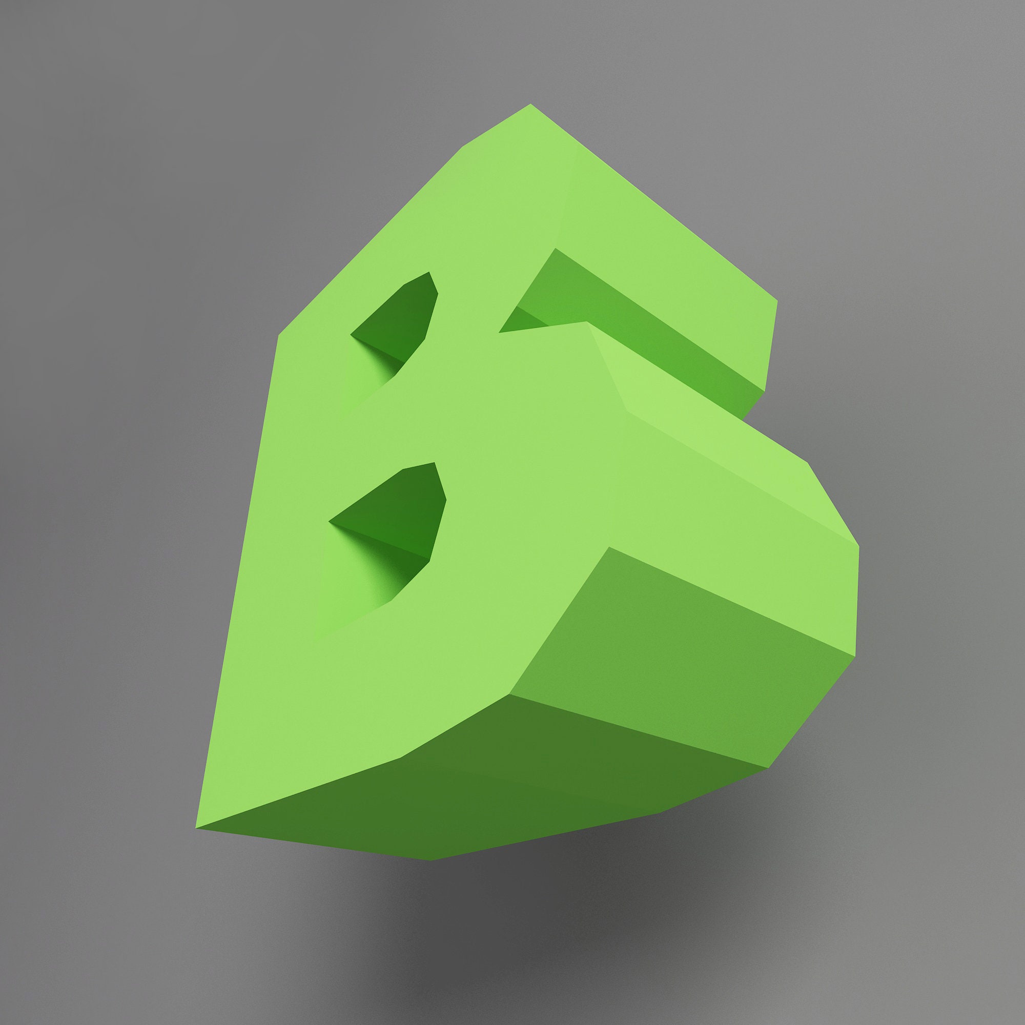 Low Poly Paper Craft, 3D Letter B, Paper Craft Letters, Low Poly ...