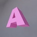 Low Poly Paper Craft, 3D Letter A, Paper Craft Letters, Low Poly ...