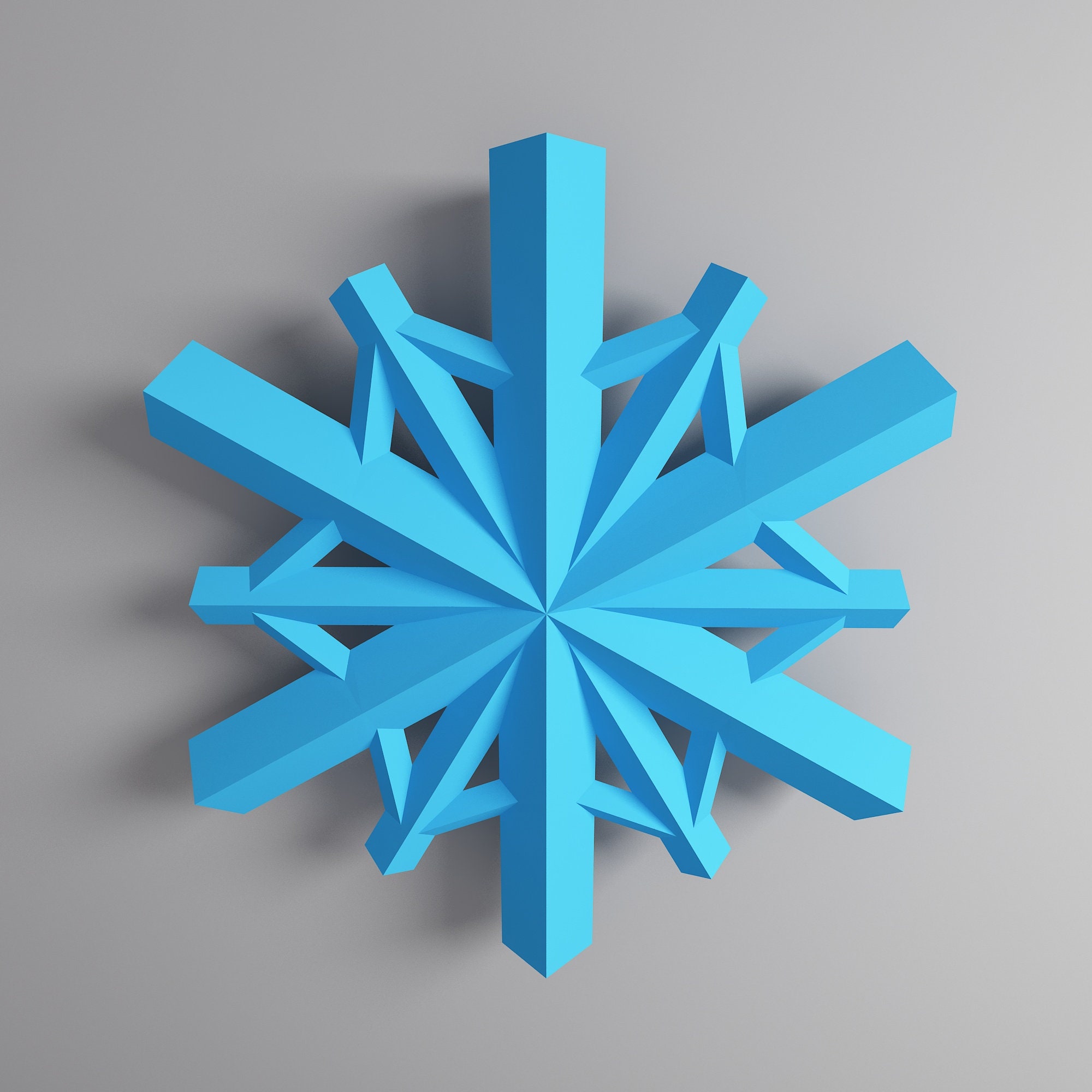 Papercraft Low Poly Snowflake, DIY Pepakura Template, 3d Poligonal ...