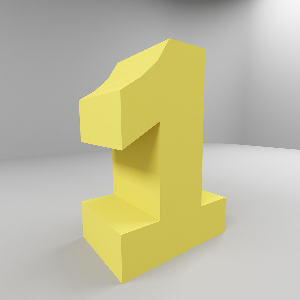 Low Poly Paper Craft, 3D Number One, Paper Craft Numbers, Low Poly ...