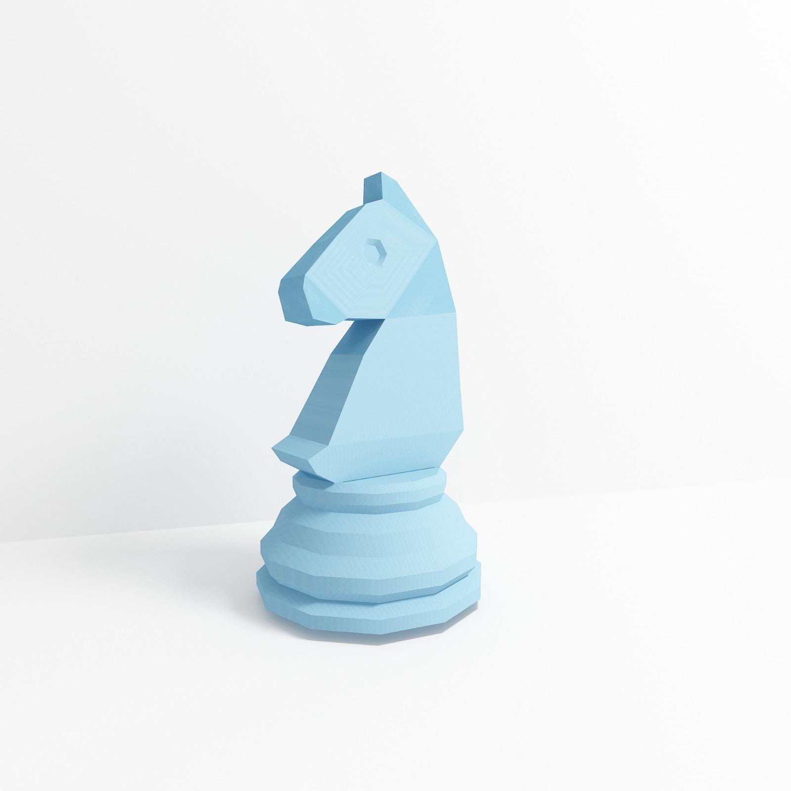 Chess Piece, Chess Knight, Low Poly Papercraft Knight, DIY Sculpture ...