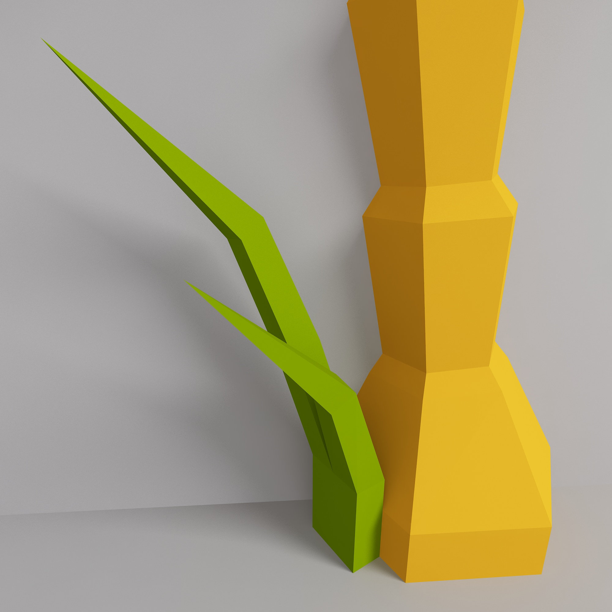 Low Poly Paper Craft Palm, DIY PDF Template Beach Tree, 3D Lowpoly ...
