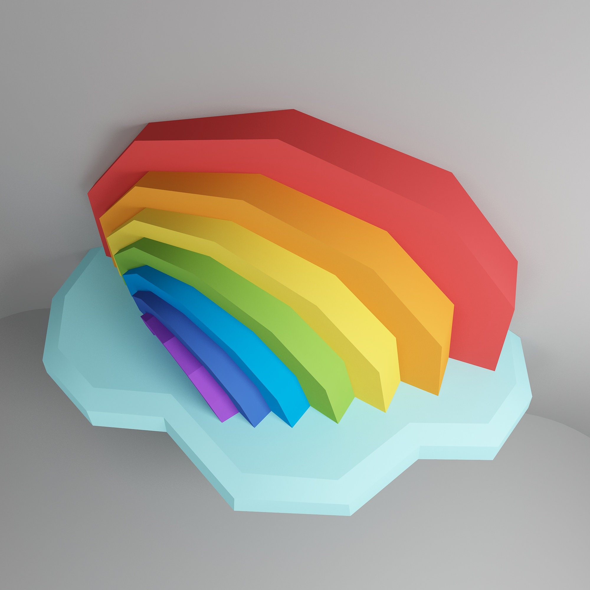 DIY Papercraft Rainbow, Low Poly Decor, Origami Paper Rainbow, DIY ...