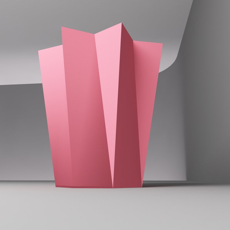 DIY Papercraft Vase Low Poly Decor Origami Paper Flowerpot - Etsy