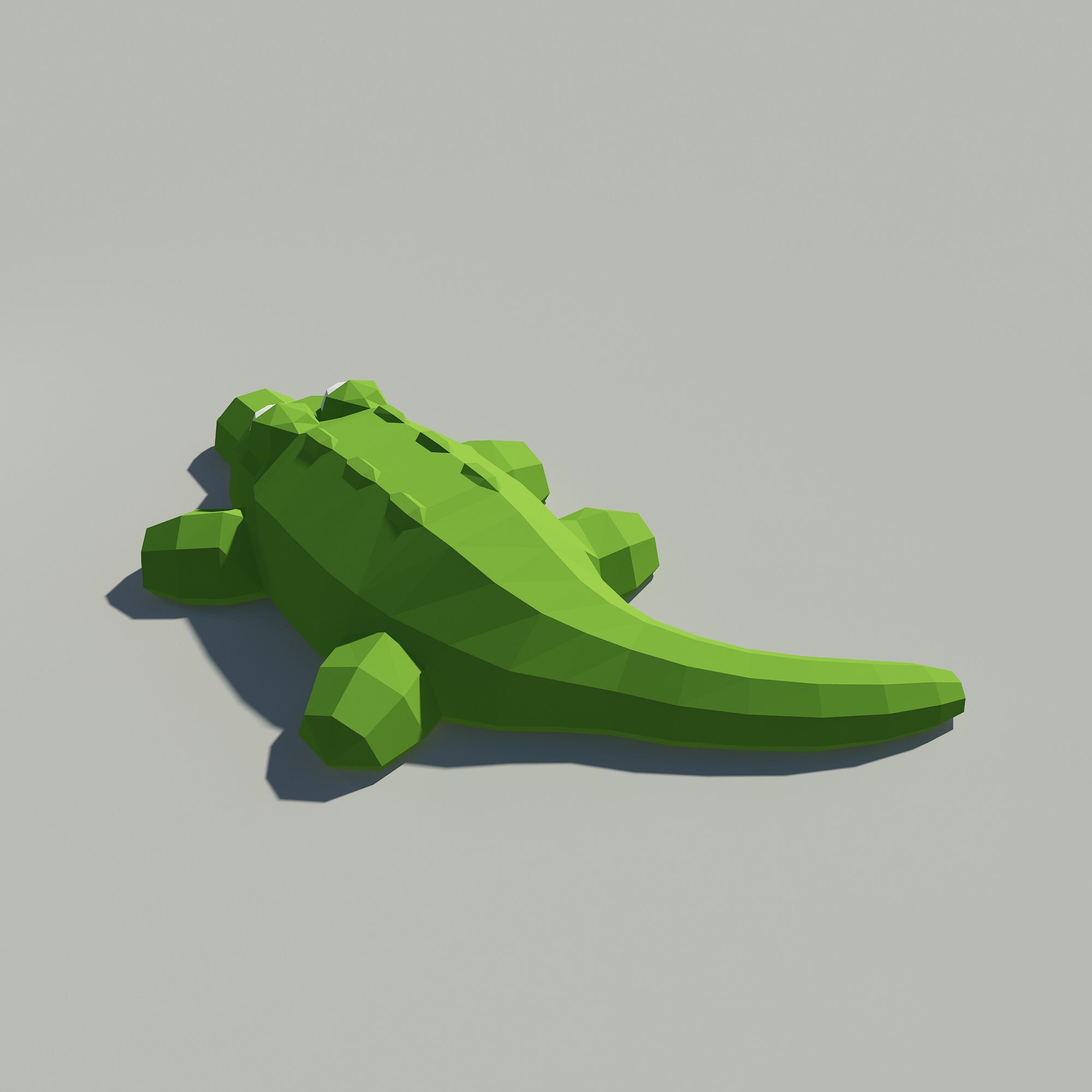 DIY Paper Craft Crocodile, Low Poly Animal, 3D PDF Digital Template ...
