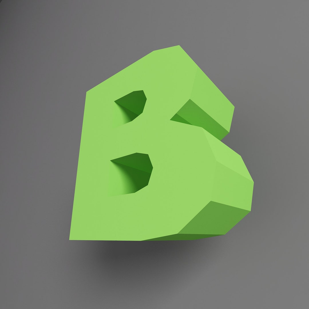 Low Poly Paper Craft, 3D Letter B, Paper Craft Letters, Low Poly ...
