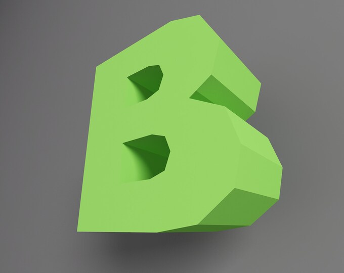 D Low Poly Papercraft, 3d Letter D, Alphabet D, 3D Lyric, Papercraft ...