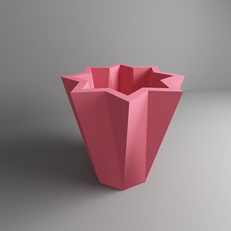 DIY Papercraft Vase, Low Poly Decor, Origami Paper Flowerpot, DIY ...