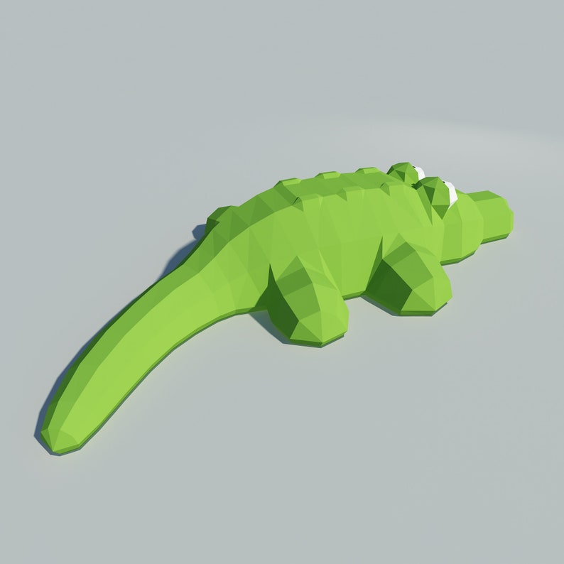 DIY Paper Craft Crocodile, Low Poly Animal, 3D PDF Digital Template ...