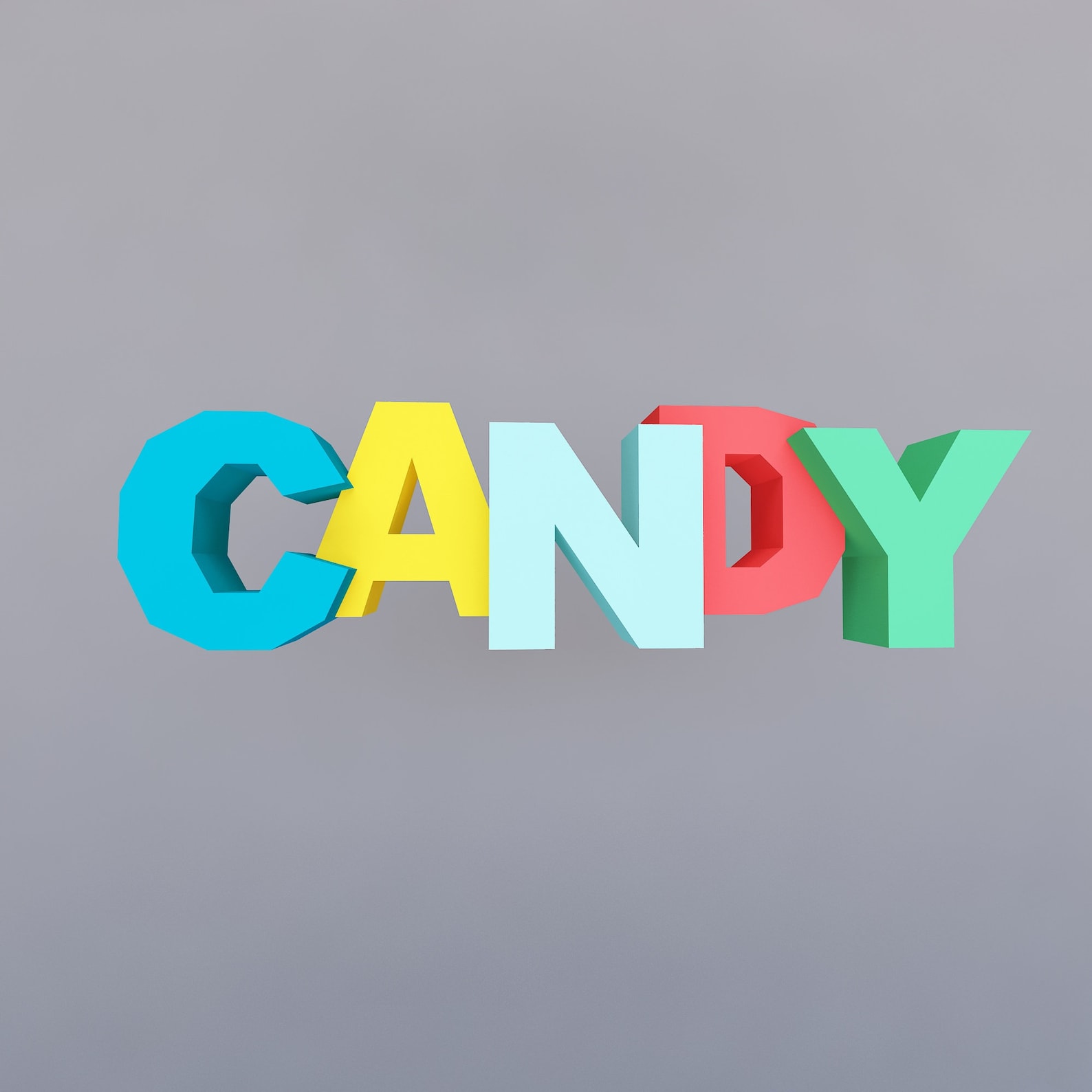 Low Poly Paper Craft, Word Candy 3D, Paper Craft Letters, Low Poly ...