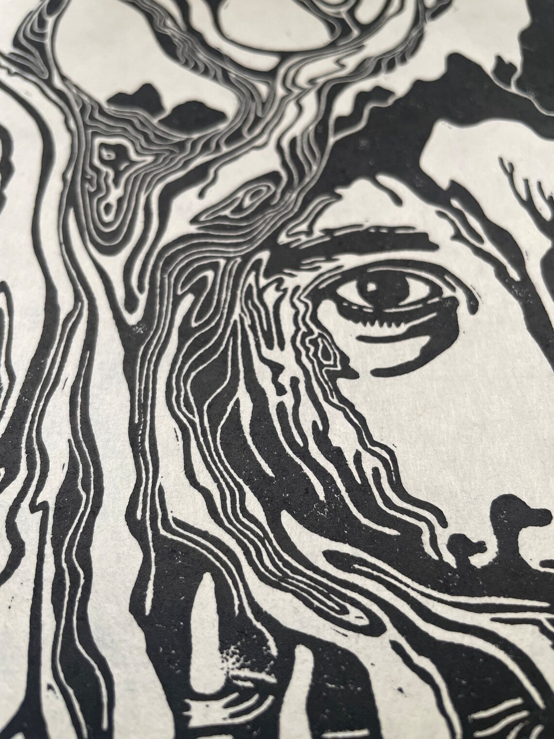 Handmade Linocut Print, Original Design on Natural Kozo Paper. - Etsy