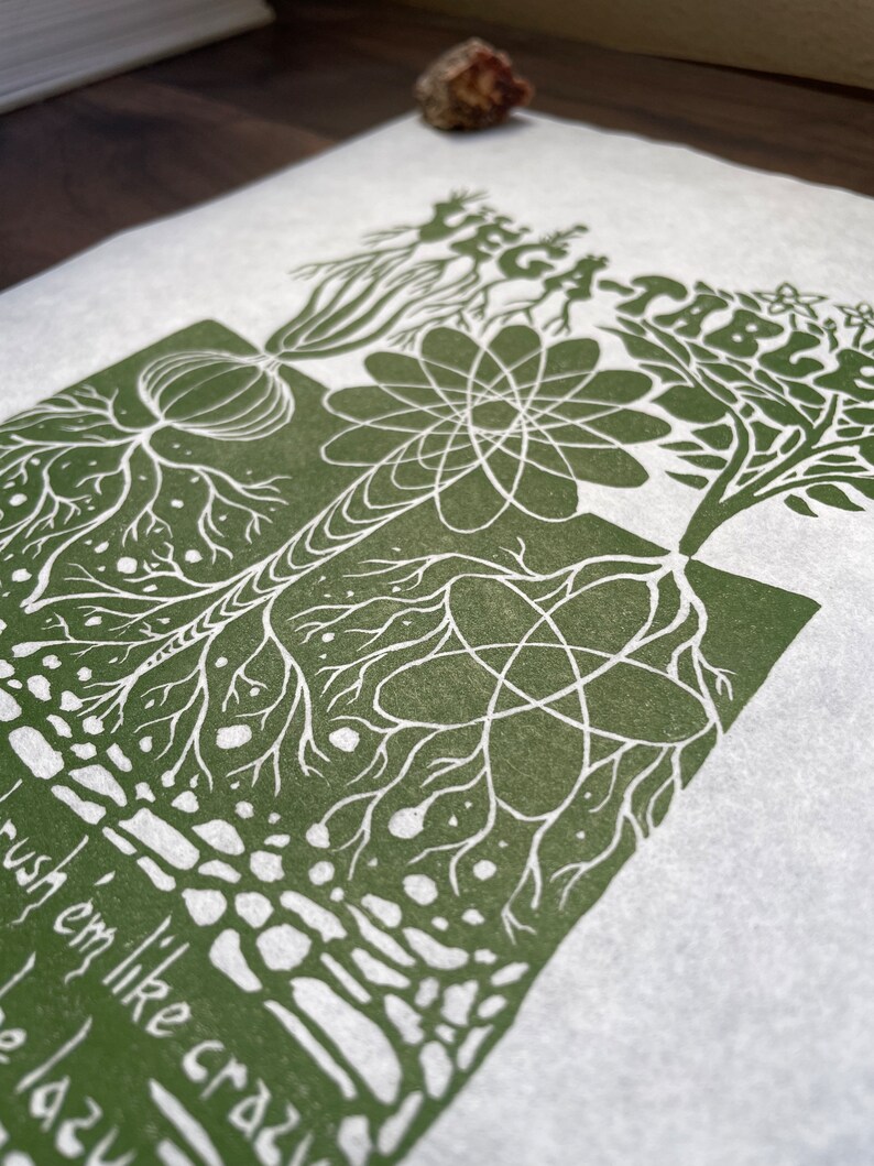Vega-tables - Beach Boys Inspired Linocut Print - Etsy