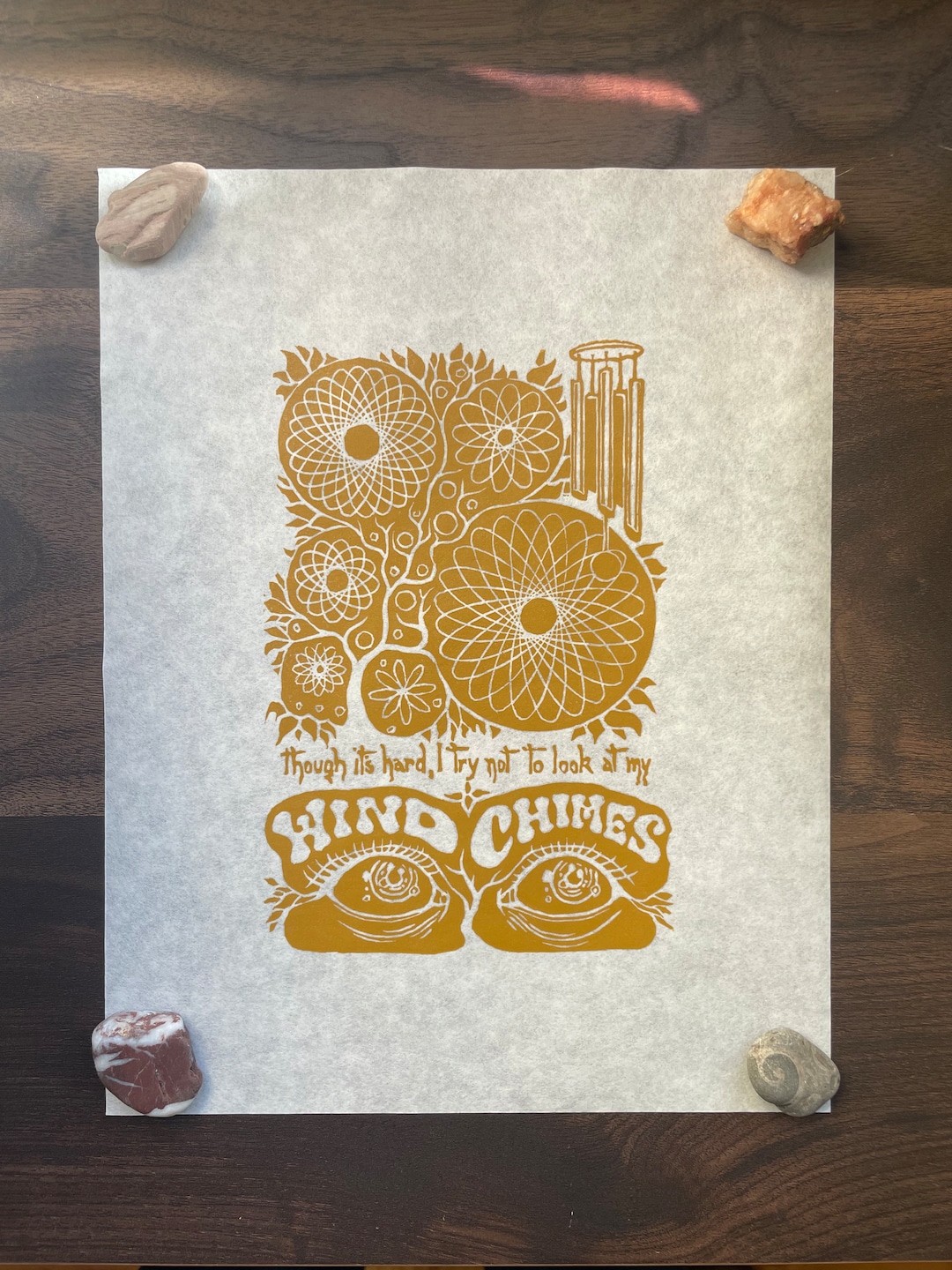 Wind Chimes - Beach Boys Inspired Linocut Print - Etsy