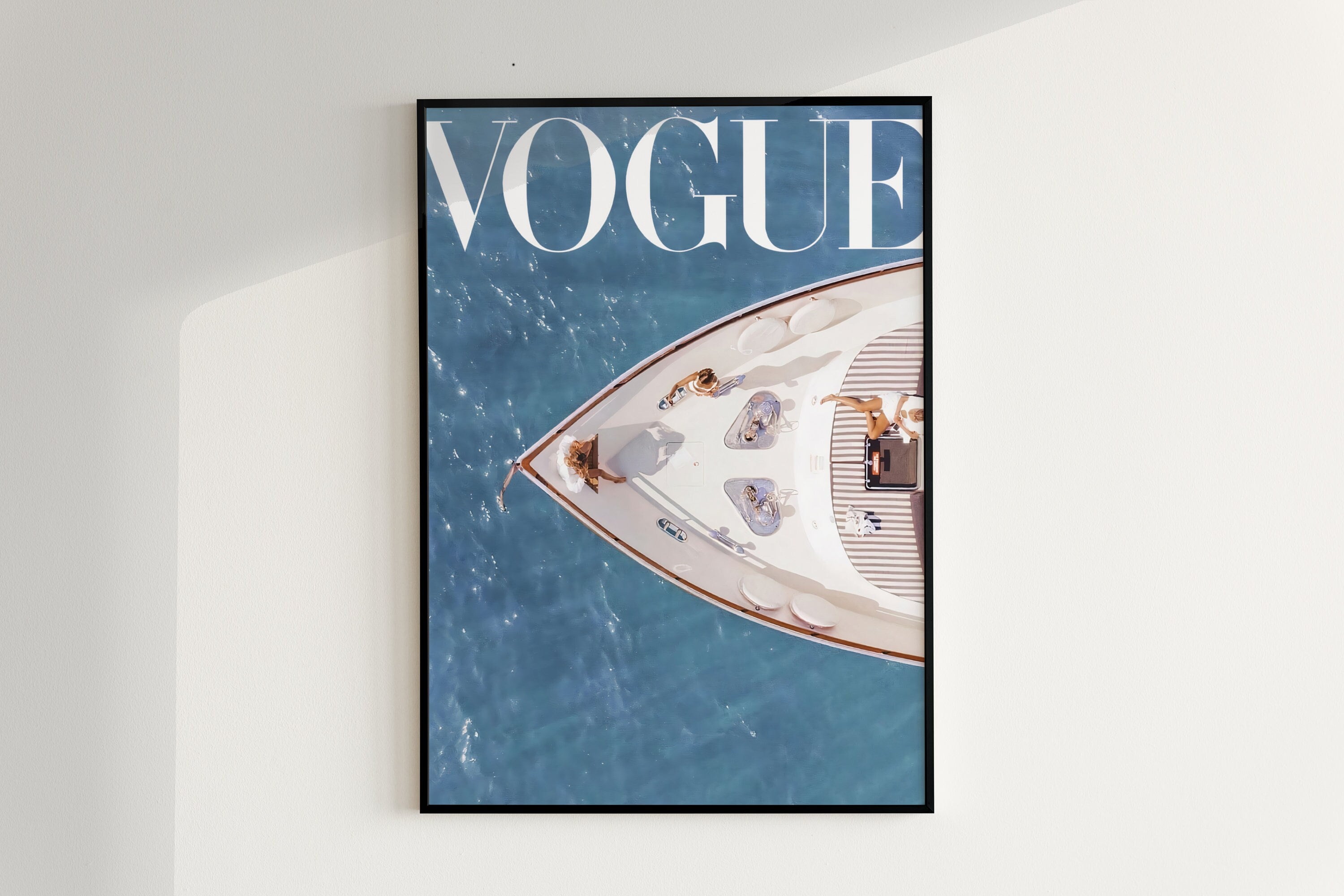 Vogue Luxury Boat Yacht Trendy Summer Fashion Print Vintage Vogue ...