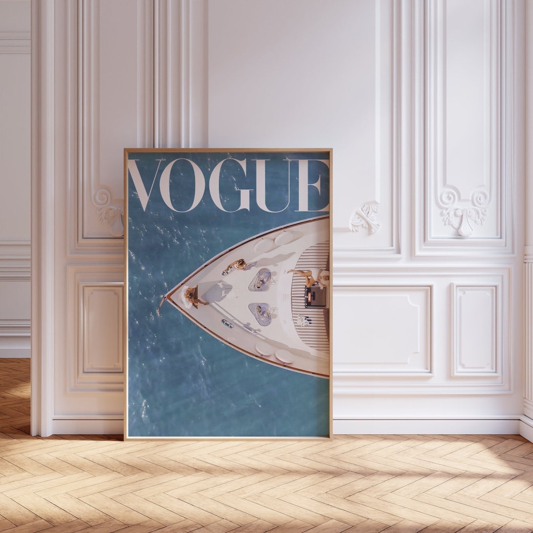 Vogue Luxury Boat Yacht Trendy Summer Fashion Print Vintage Vogue ...