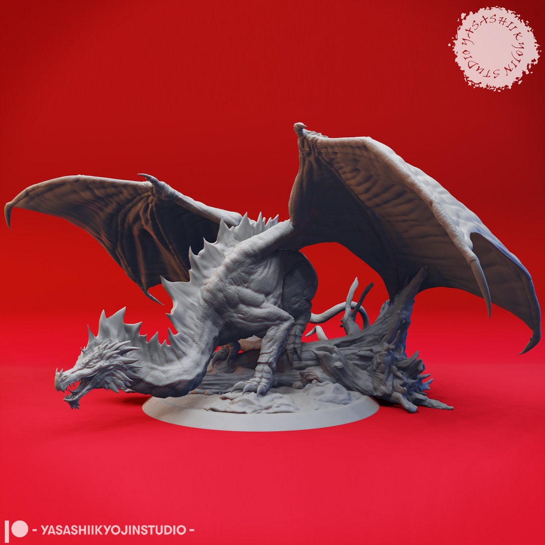 Adult Green Dragon - 32mm/54mm Scale Miniature for Table Top Rpgs and ...