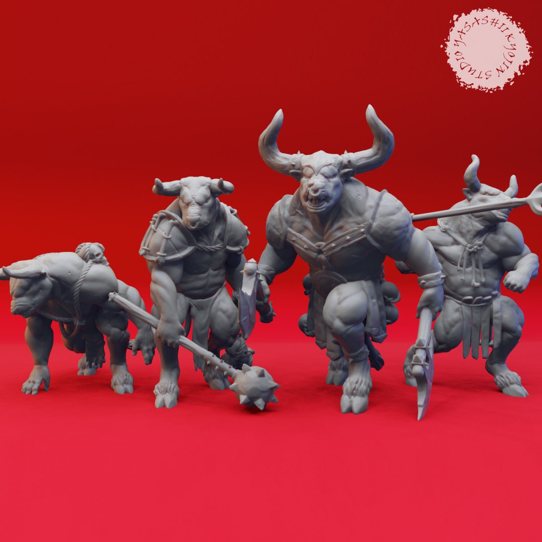 Minotaurs - 32mm/54mm Scale Miniature for Table Top Rpgs ( D&D, Dnd ...