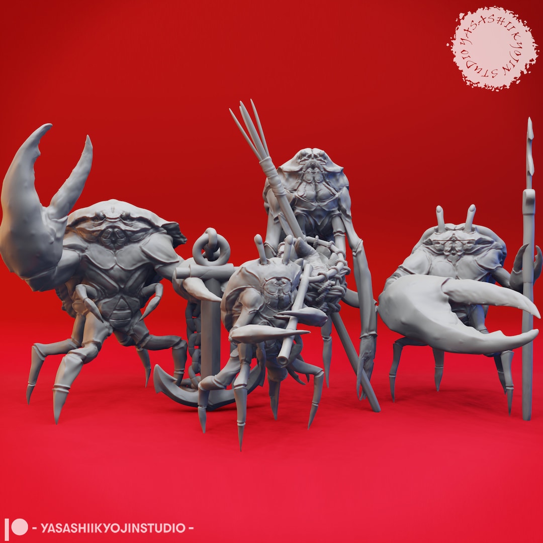 Crab Folk - 32mm/54mm Scale Miniature for Table Top Rpgs ( D&D, Dnd ...