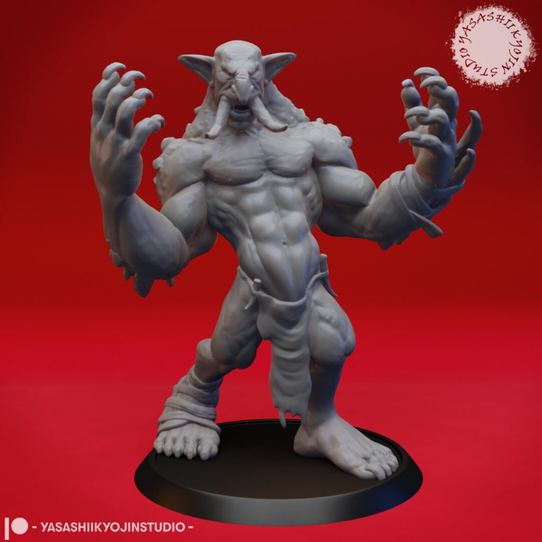 Troll 32mm/54mm Scale Miniature for Table Top Rpgs D&D, Dnd, Pathfinder ...